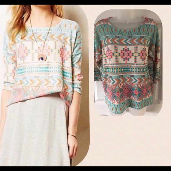 Anthropologie | Tops | Akemi Kin Southwestern Print Morgana Top | Poshmark